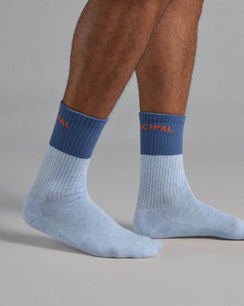 Drip Drop Socks in Ice / Denim | MUNICIPAL & MUNICIPAL Canada
