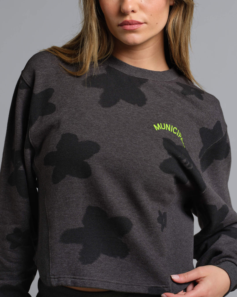 Women's Hang Back Fleece Crew in Shadow | MUNICIPAL & MUNICIPAL Canada